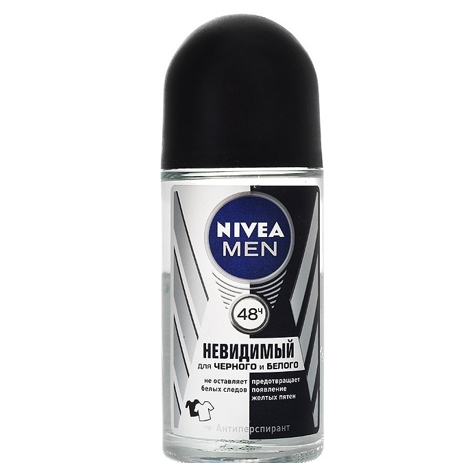 Nivea Дезодорант роликовый мужской «Невидимый для черного и белого ...